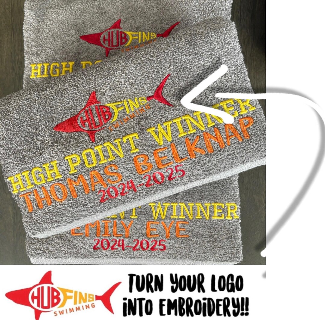 Personalized Swim Team Towel/ Custom Swim Towel / Custom Logo Towel ...
