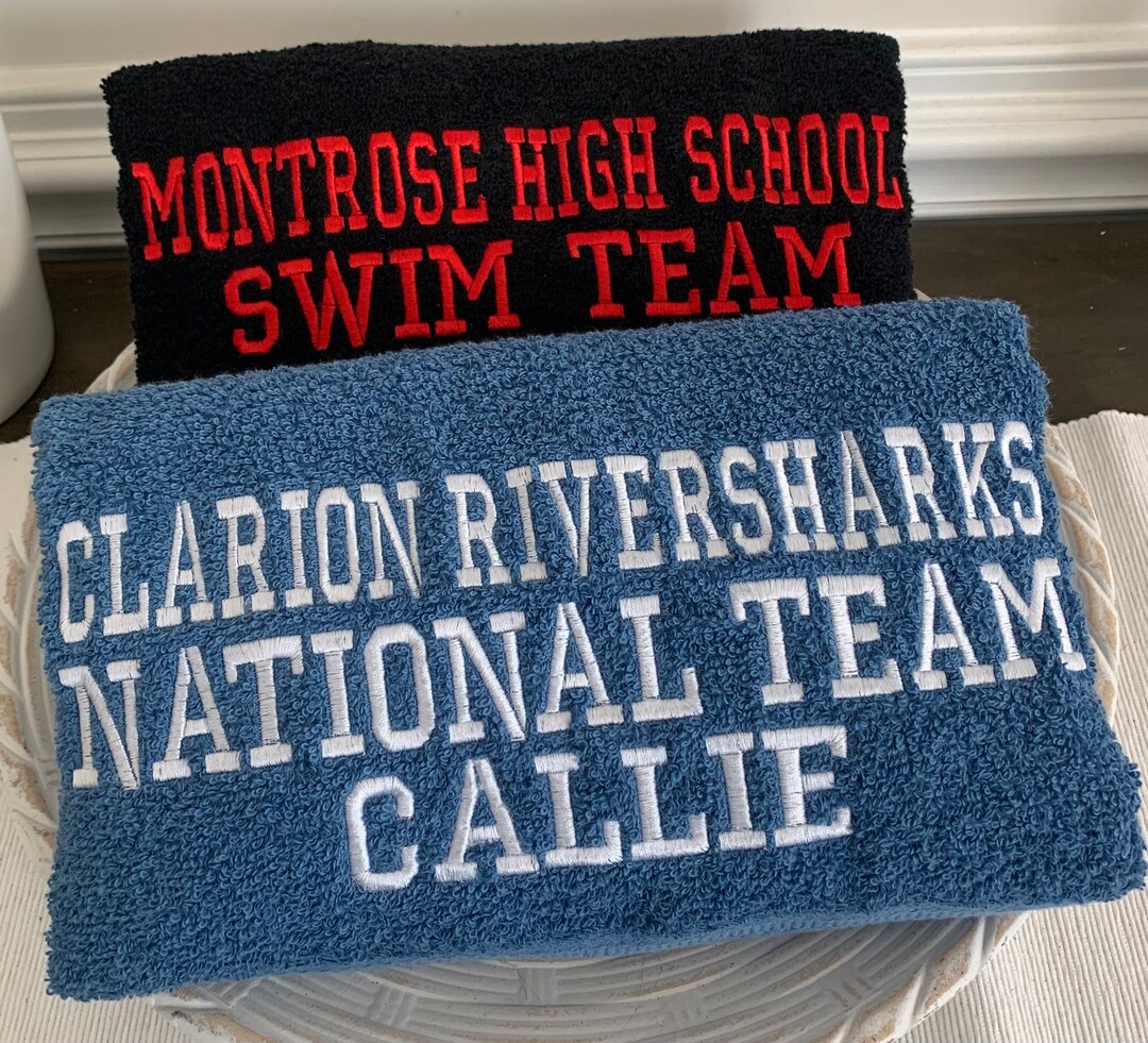 Personalized Swim Team Towel/ Custom Swim Towel / Swim Team Gift 30 X ...