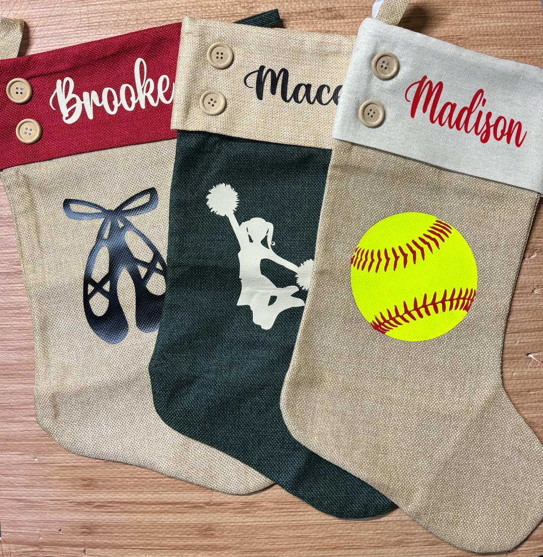 Personalized Family Christmas Stockings / Custom Baseball Stocking ...