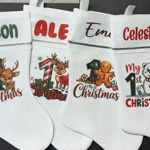 Personalized Babies 1st Christmas Stocking/ Custom Reindeer Stocking ...
