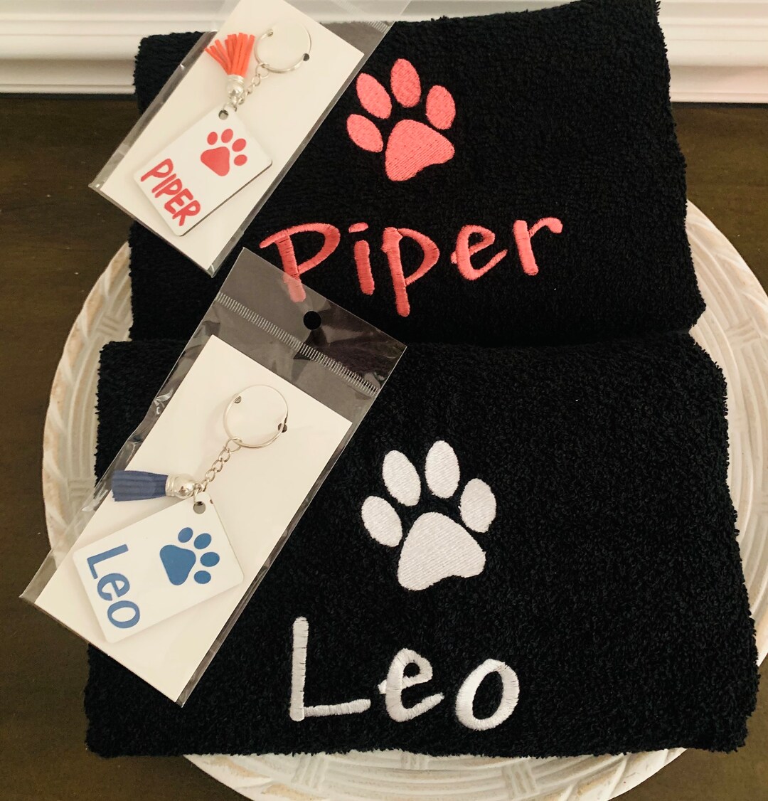 Personalized Pet Towel/ Custom Dog Towel / Paw Print Towel Pet Gift 30 ...