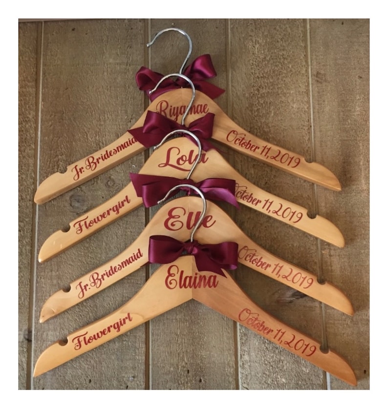 Personalized Wooden Hanger/ Custom Wood Hanger/ Bridesmaid Hanger ...
