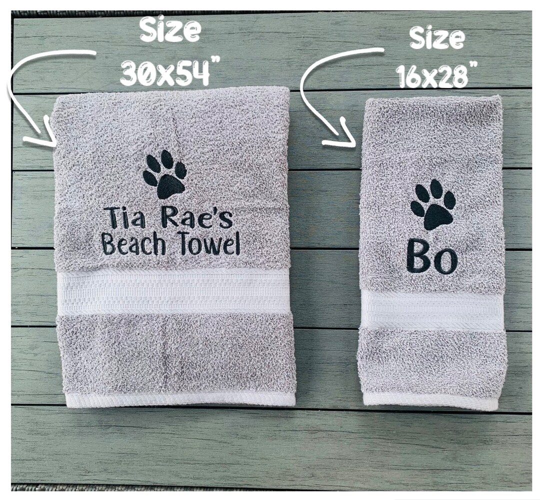 Personalized Pet Towel/ Custom Dog Towel / Paw Print Towel Pet Gift ...
