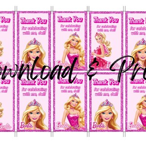 BARBIE Thank You Party Favor Tags Thank You for Celebrating - Etsy Canada