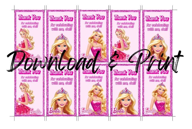 BARBIE Thank You Party Favor Tags Thank You for Celebrating - Etsy Canada