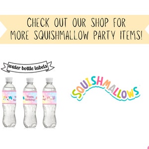 Squishmallow Thank You Tag, Birthday Party Favor Tags, Rainbow ...