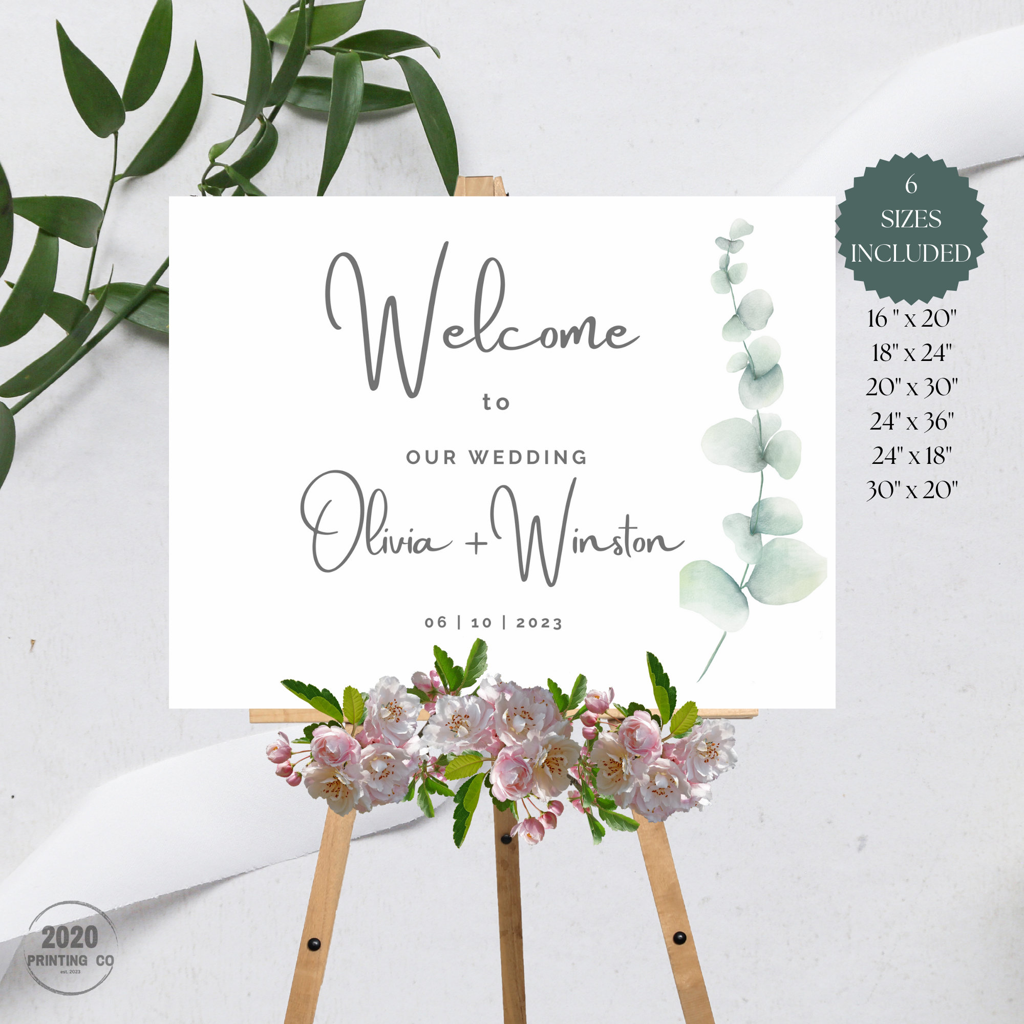 Canva Wedding Welcome Sign Template, Wedding Welcome Sign in 6 Sizes ...