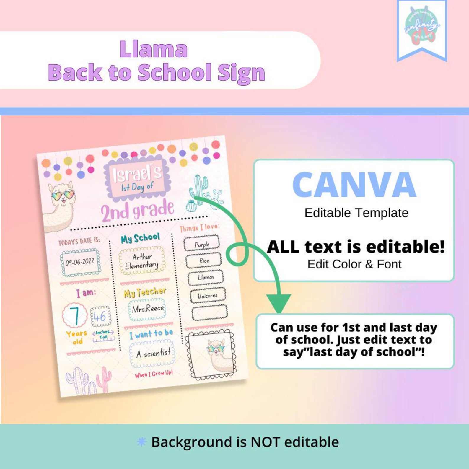 First Day of School Sign, Back to School Sign Printable, Last Day ...