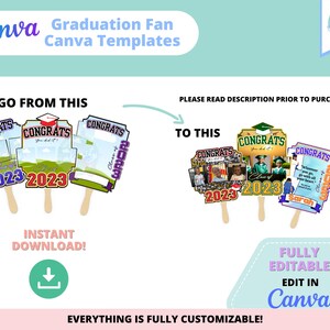 Canva Graduation Fan Template Grad Fan Canva Frame - Etsy
