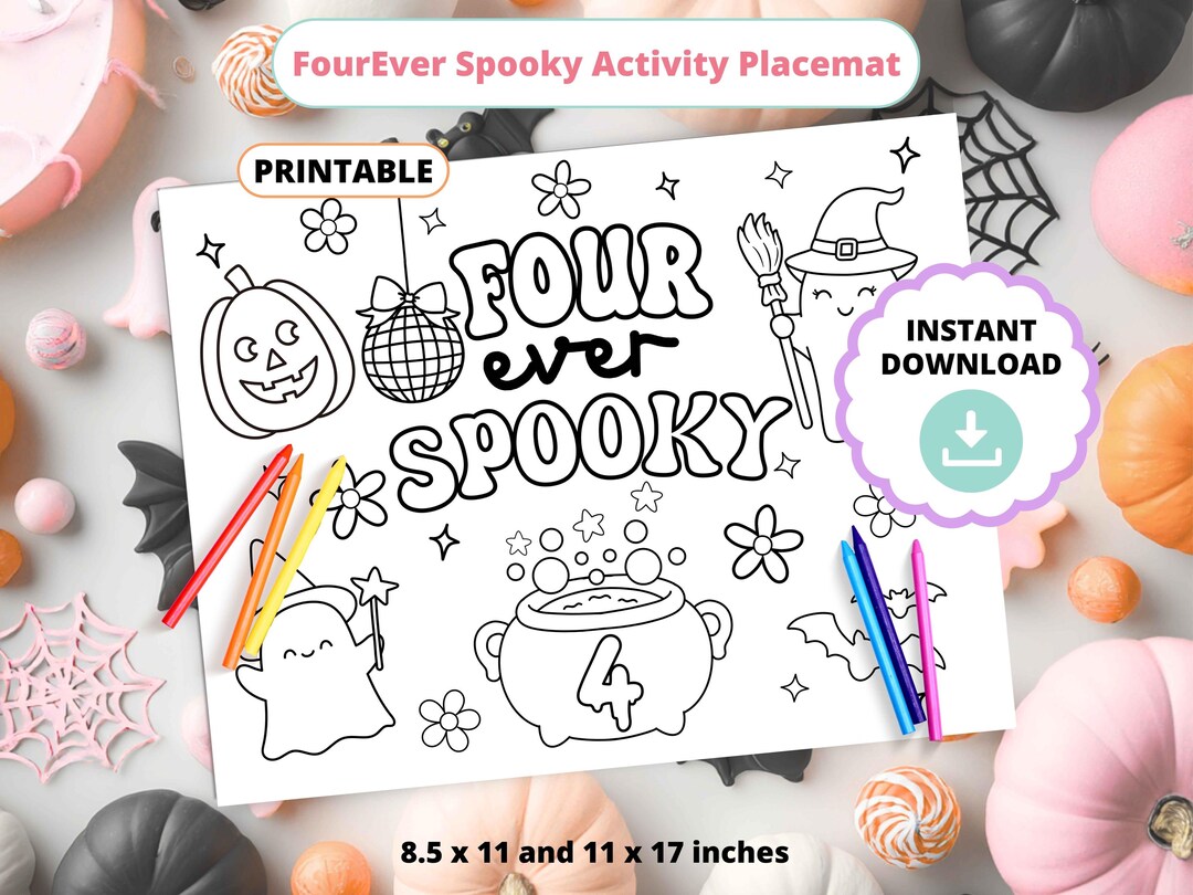 Fourever Spooky Printable Halloween Birthday Party for Ghost 4 Year Old ...
