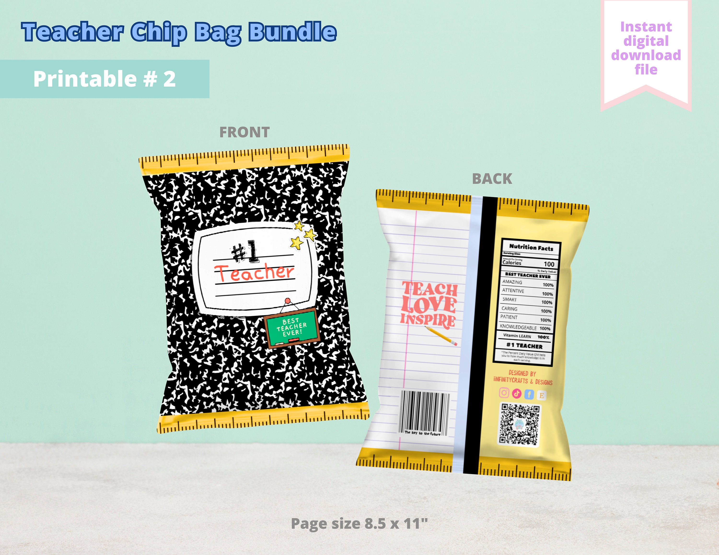 Teacher Chip Bag Bundle, Teacher Appreciation Gift, Teacher Treat Bag ...