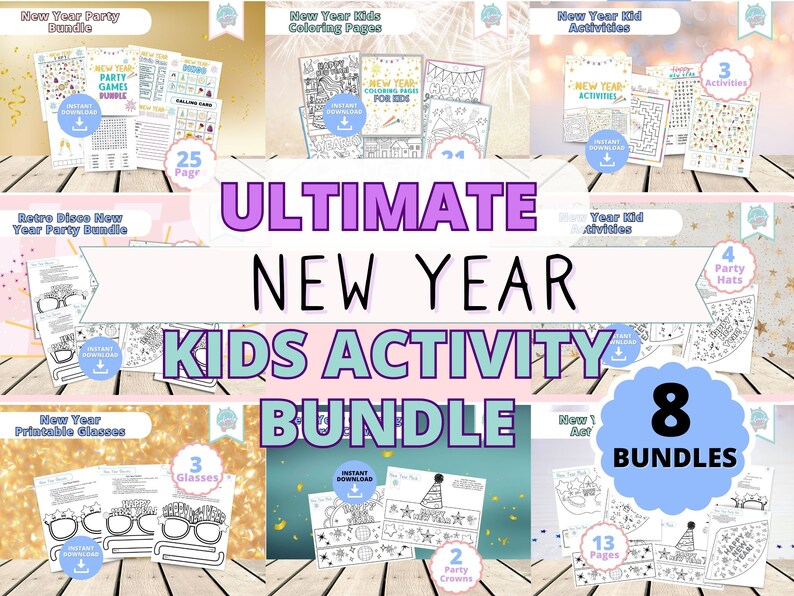 Ultimate New Year Kids Activity Bundle,new Years Eve Party Games, NYE ...