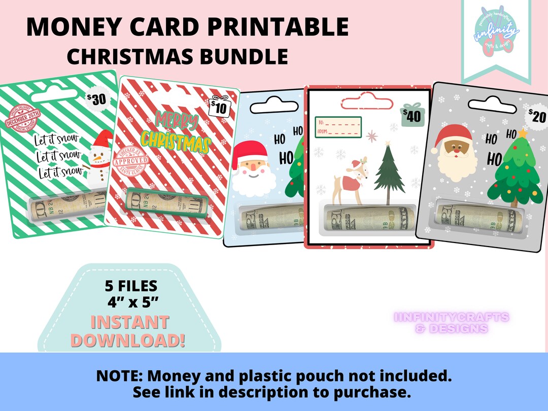 Christmas Cash Card, Money Card, Money Card Holder, Money Card Holder ...