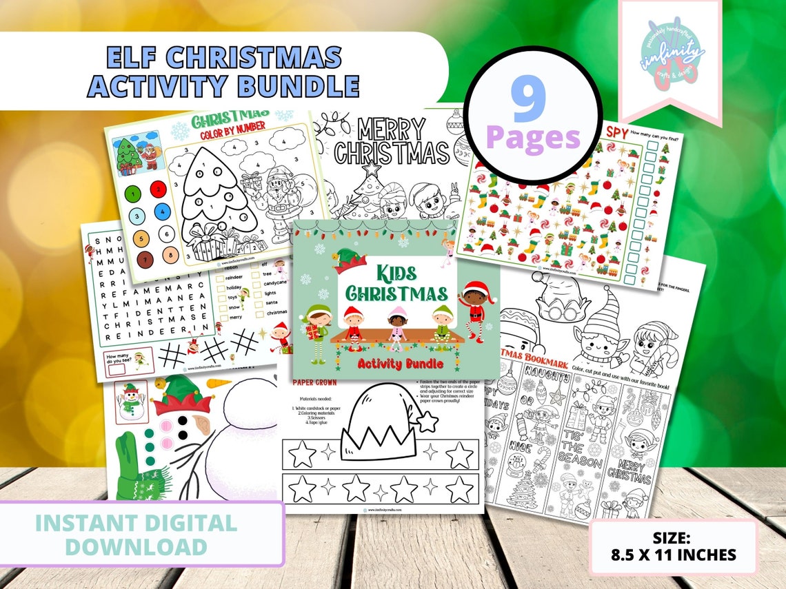 Elf Activity Bundle, Kids Printables, Elf Coloring Sheets, Christmas ...