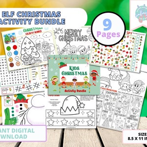 Elf Activity Bundle, Kids Printables, Elf Coloring Sheets, Christmas ...