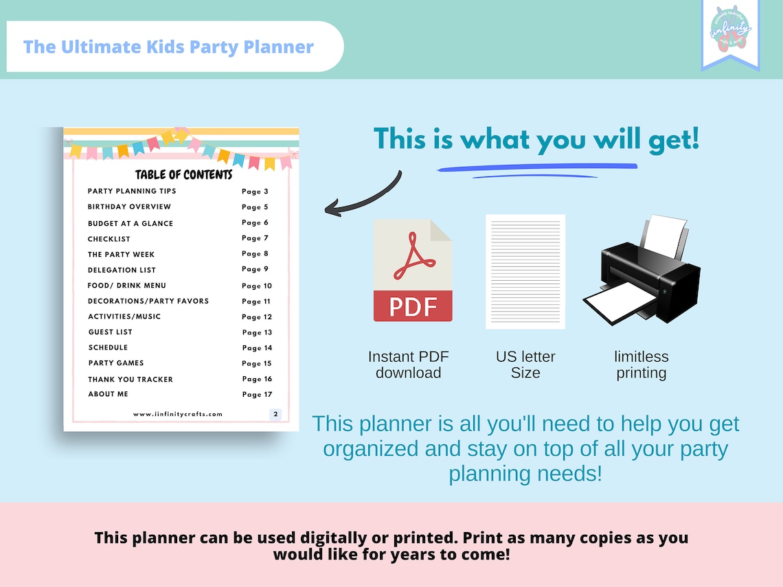 The Ultimate Kids Party Planning Guide, Digital Party Planner, Digital ...