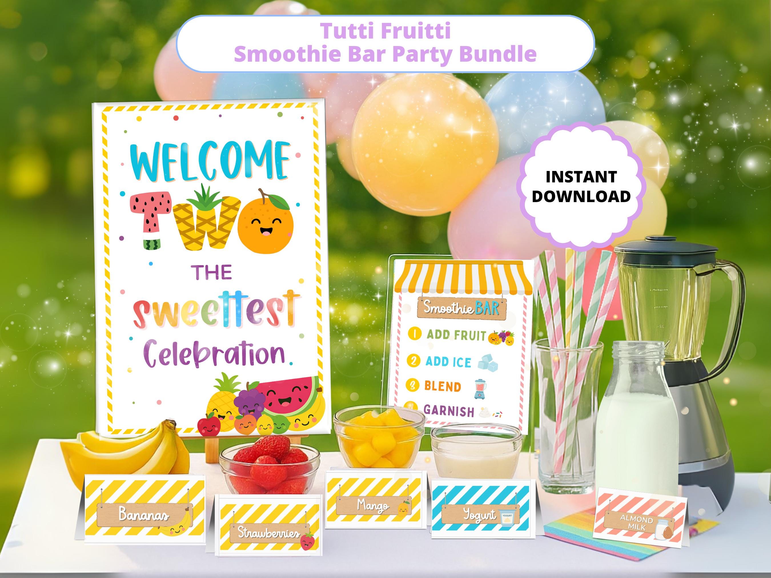 Two-tti Frutti Smoothie Bar Printable Kit | Tutti Frutti Birthday Party ...