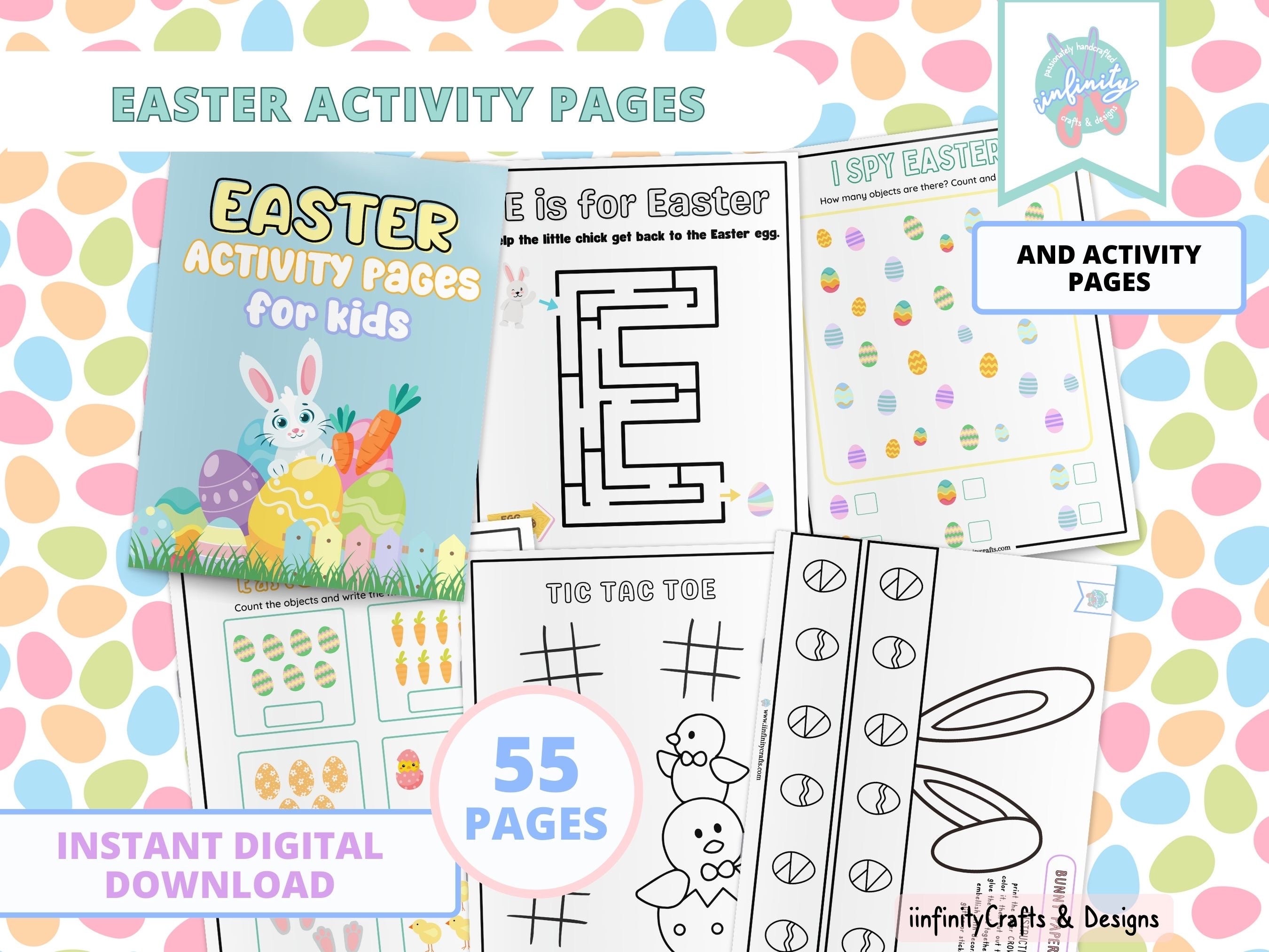 Easter Activity Pages for Kids | Kids Coloring Pages | Easter Word ...
