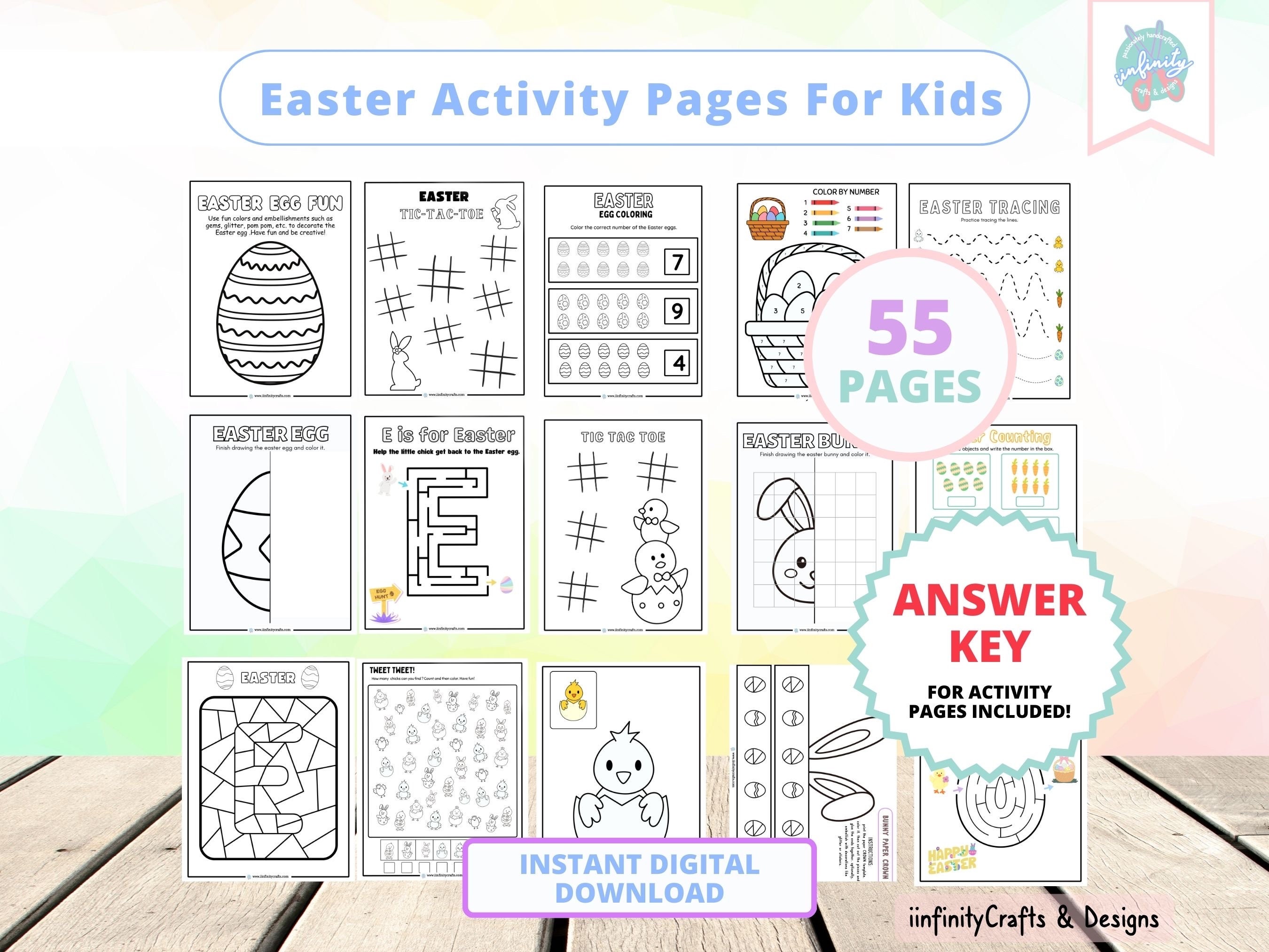 Easter Activity Pages for Kids | Kids Coloring Pages | Easter Word ...
