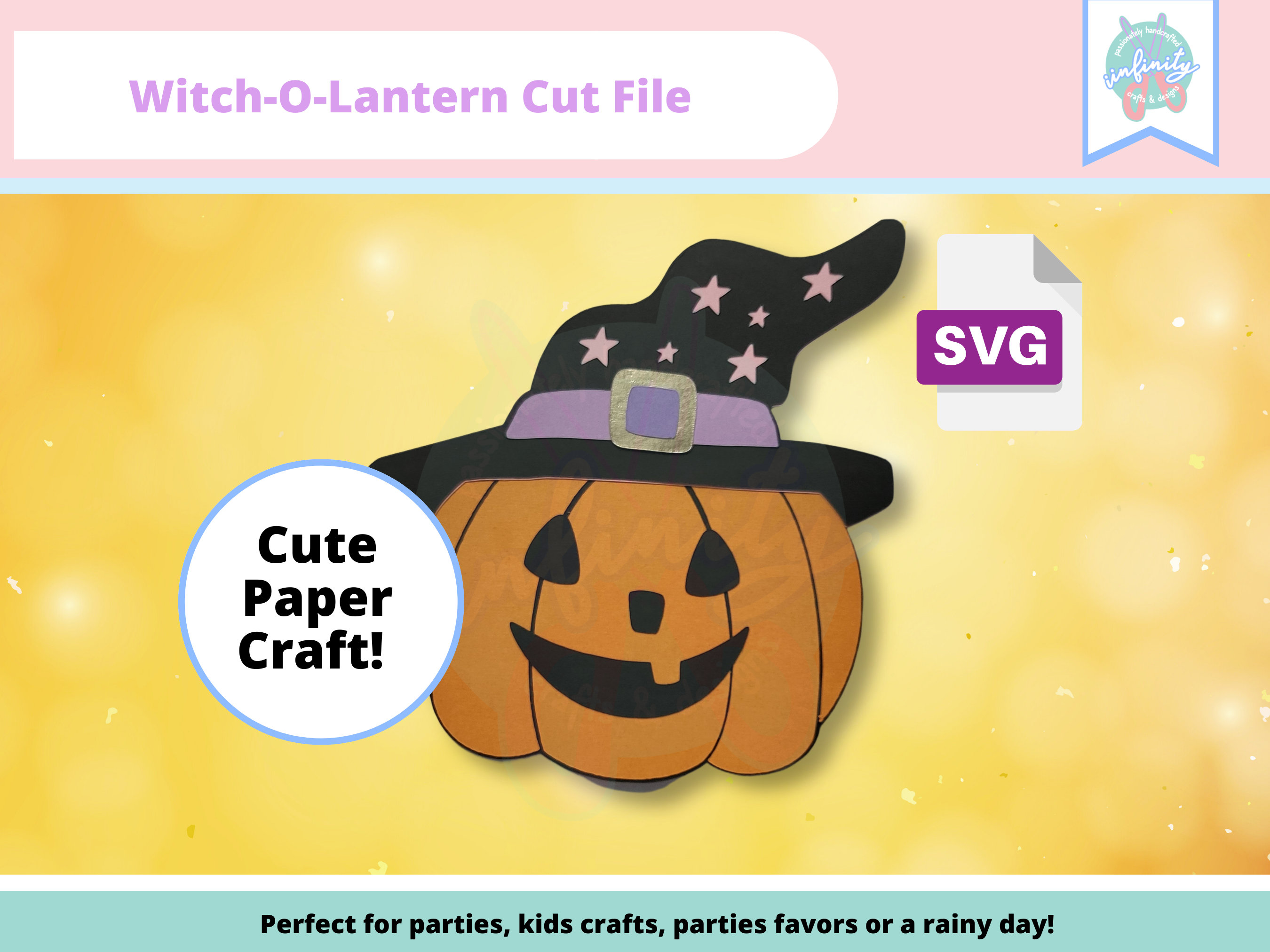 Witch-o-lantern Candy Dome Holder, SVG Cut Files, Halloween Candy Favor ...