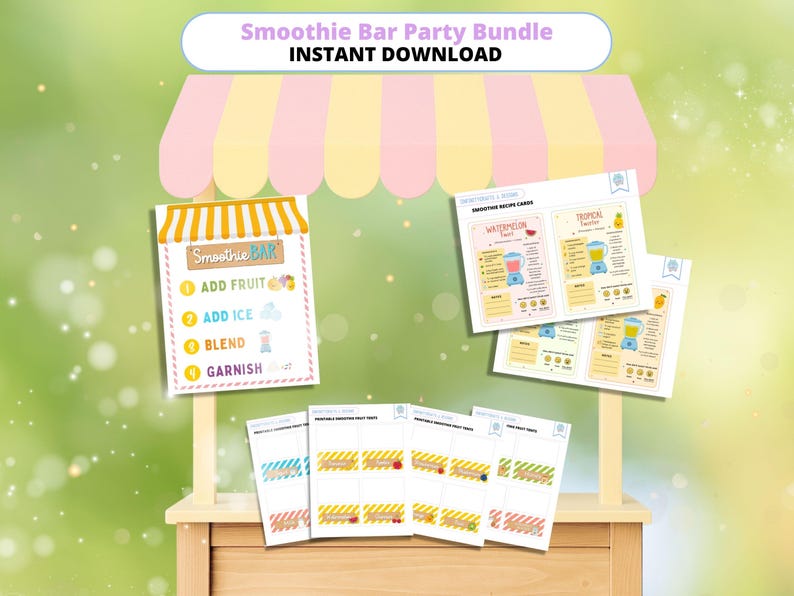 Two-tti Frutti Smoothie Bar Printable Kit | Tutti Frutti Birthday Party ...