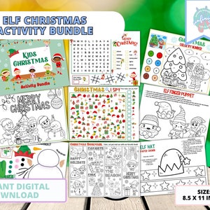 Elf Activity Bundle, Kids Printables, Elf Coloring Sheets, Christmas ...