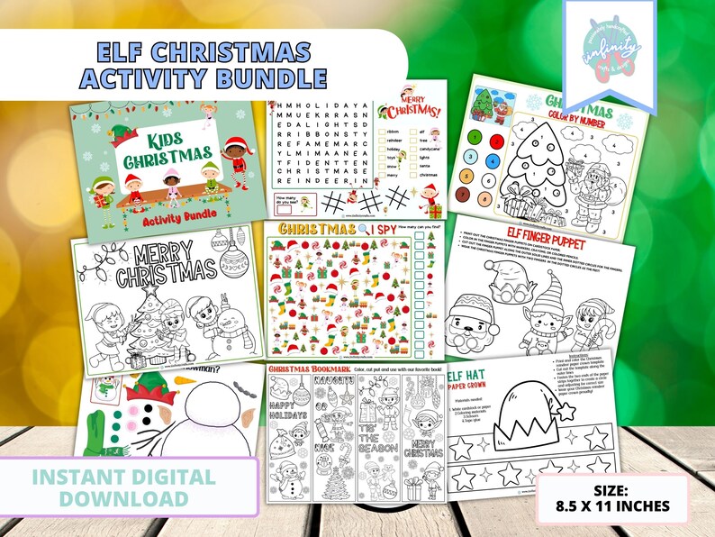 Elf Activity Bundle, Kids Printables, Elf Coloring Sheets, Christmas ...