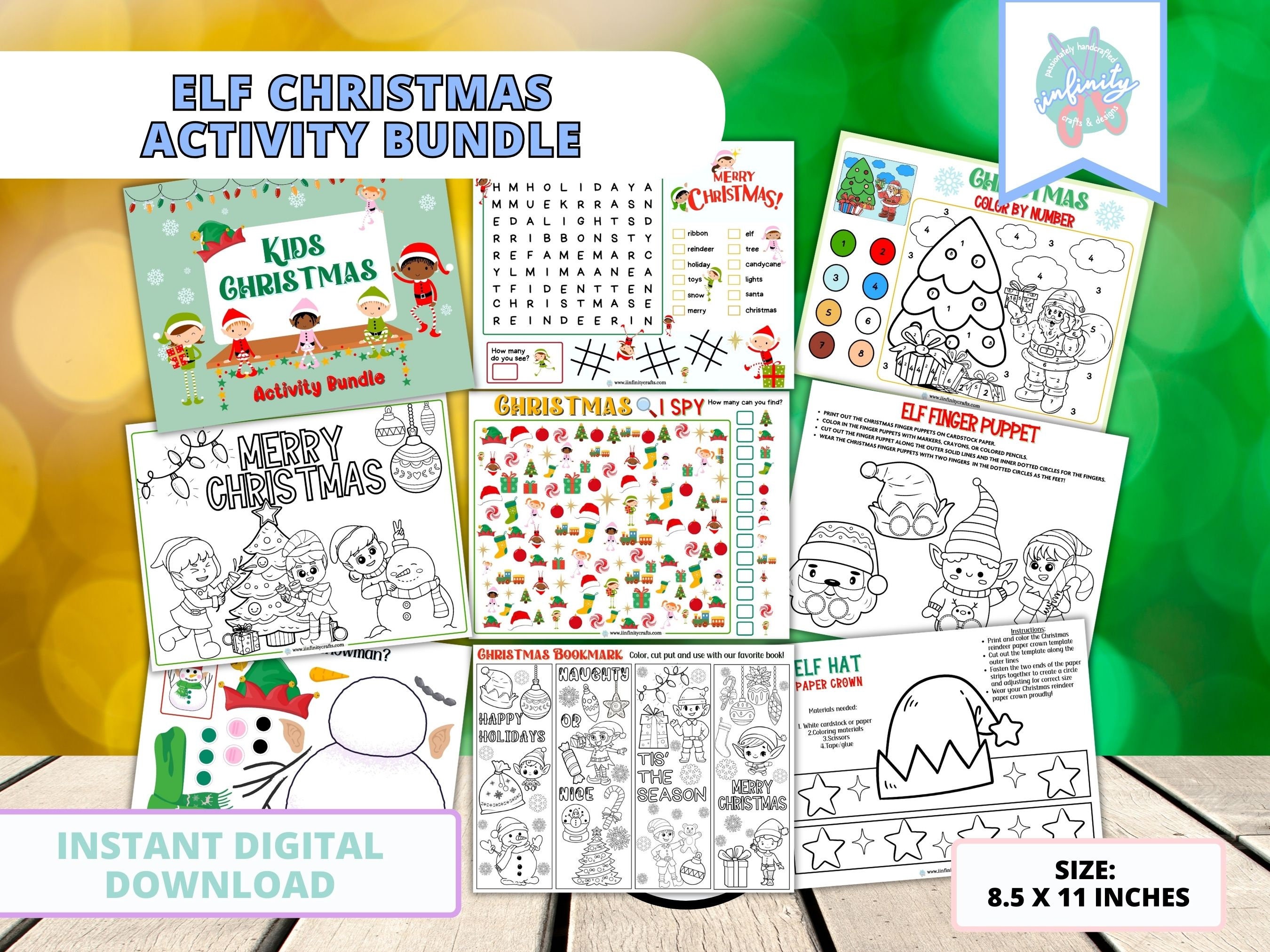 Elf Activity Bundle, Kids Printables, Elf Coloring Sheets, Christmas ...