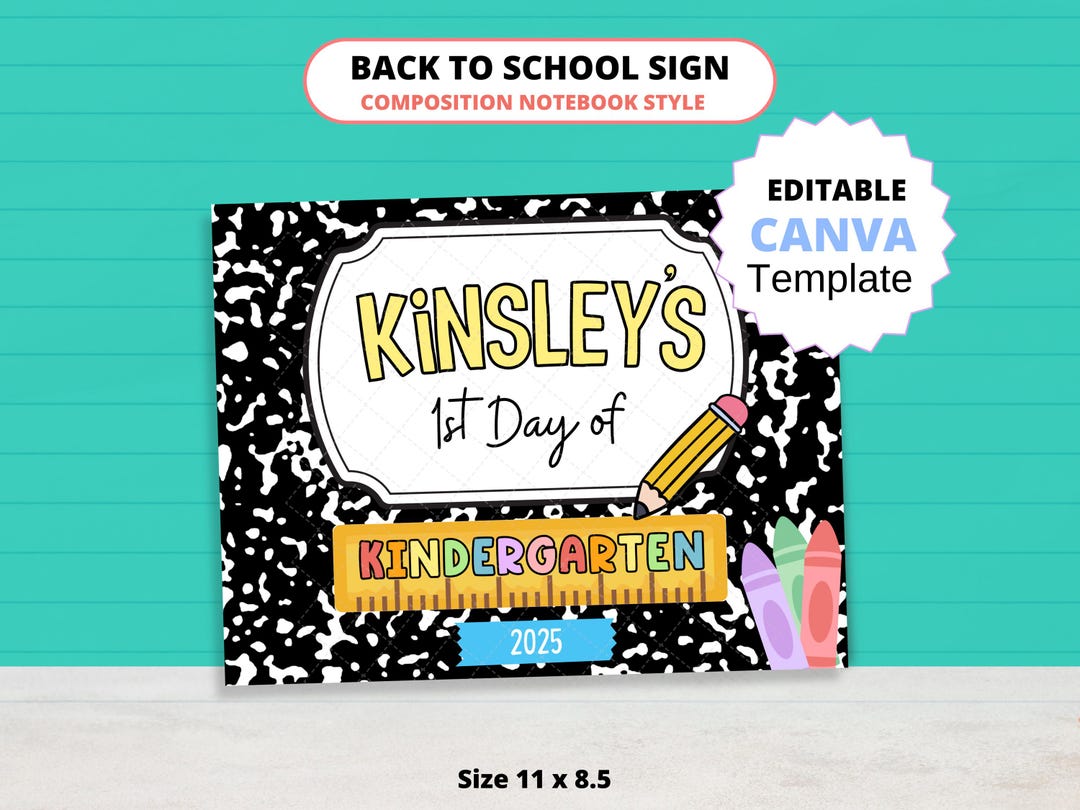 Editable Back to School First Day of School Signs Canva Template ...