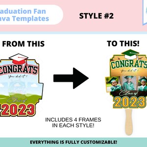 Canva Graduation Fan Template Grad Fan Canva Frame - Etsy
