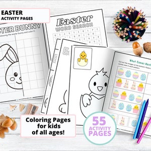 Easter Activity Pages for Kids | Kids Coloring Pages | Easter Word ...