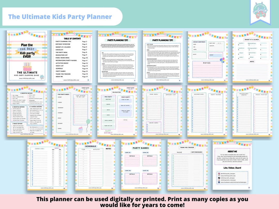The Ultimate Kids Party Planning Guide, Digital Party Planner, Digital ...