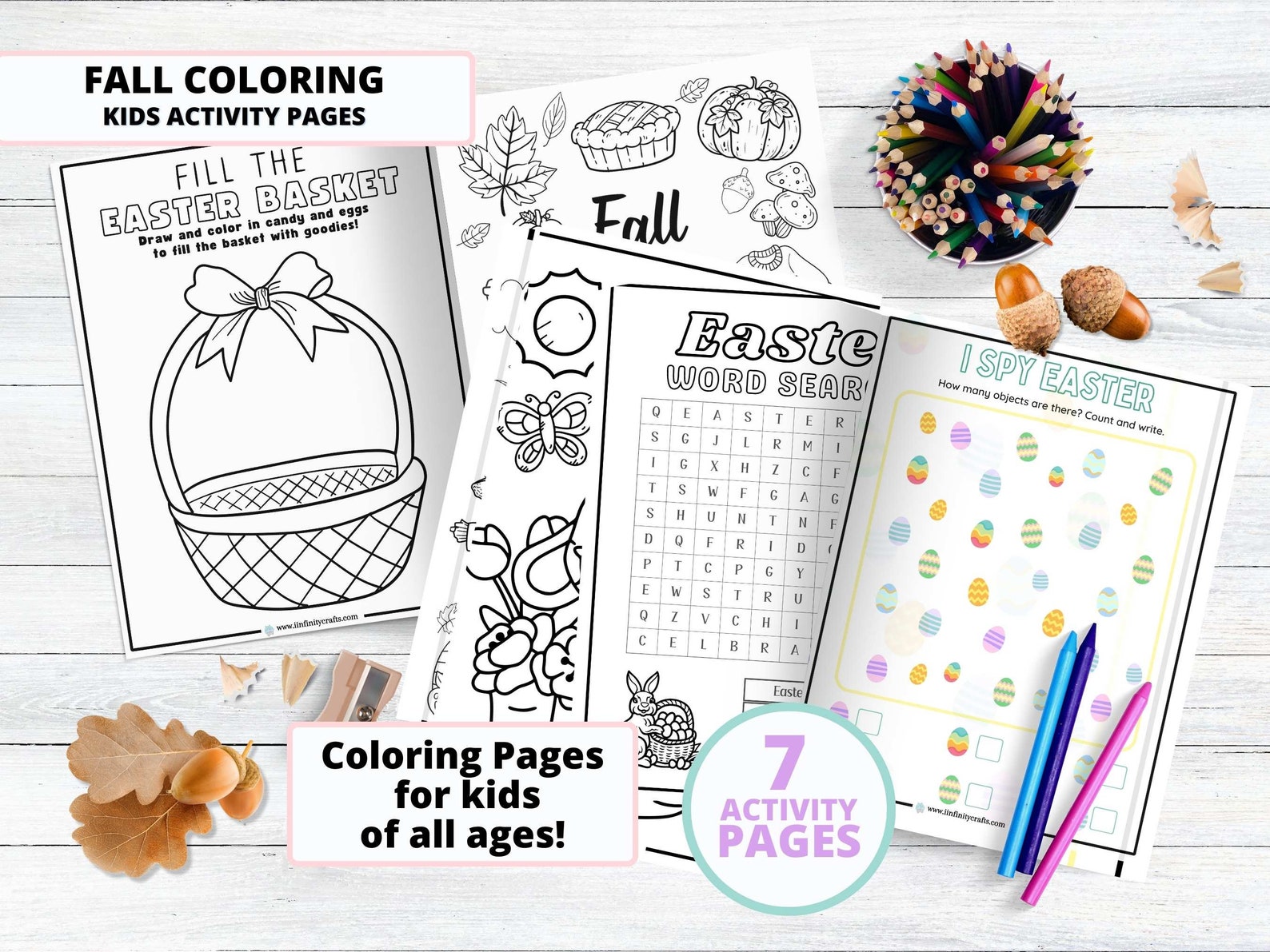 Easter Coloring Pages and Activities Kids Coloring Book Easter Word ...