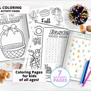 Easter Coloring Pages and Activities | Kids Coloring Book | Easter Word ...