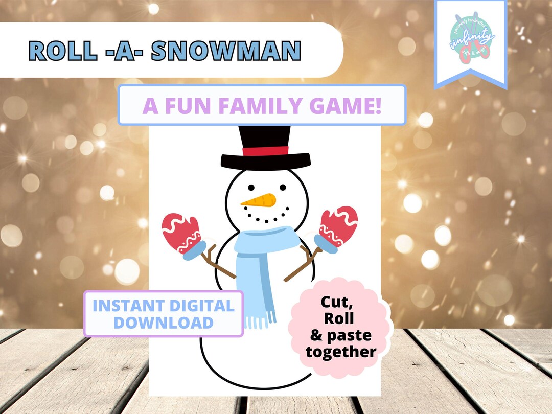 Roll A Snowman Christmas Party Game Build A Snowman Game Digital ...