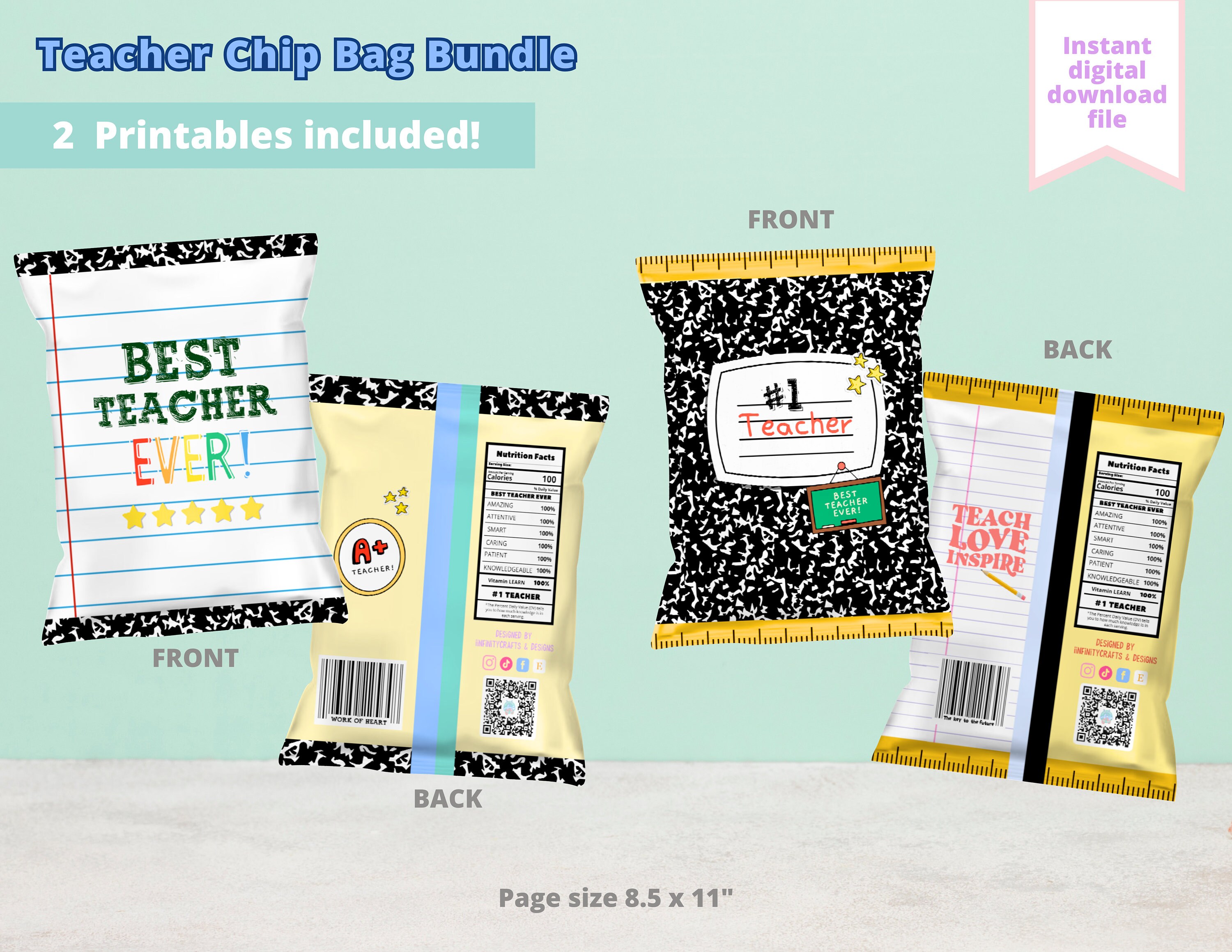 Teacher Chip Bag Bundle, Teacher Appreciation Gift, Teacher Treat Bag ...