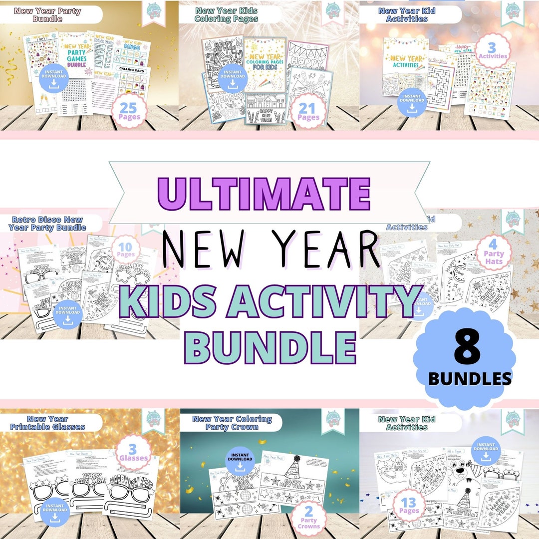 Ultimate New Year Kids Activity Bundle,new Years Eve Party Games, NYE ...