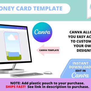 Money Card Holder Canva Template Money Card (Download Now) - Etsy