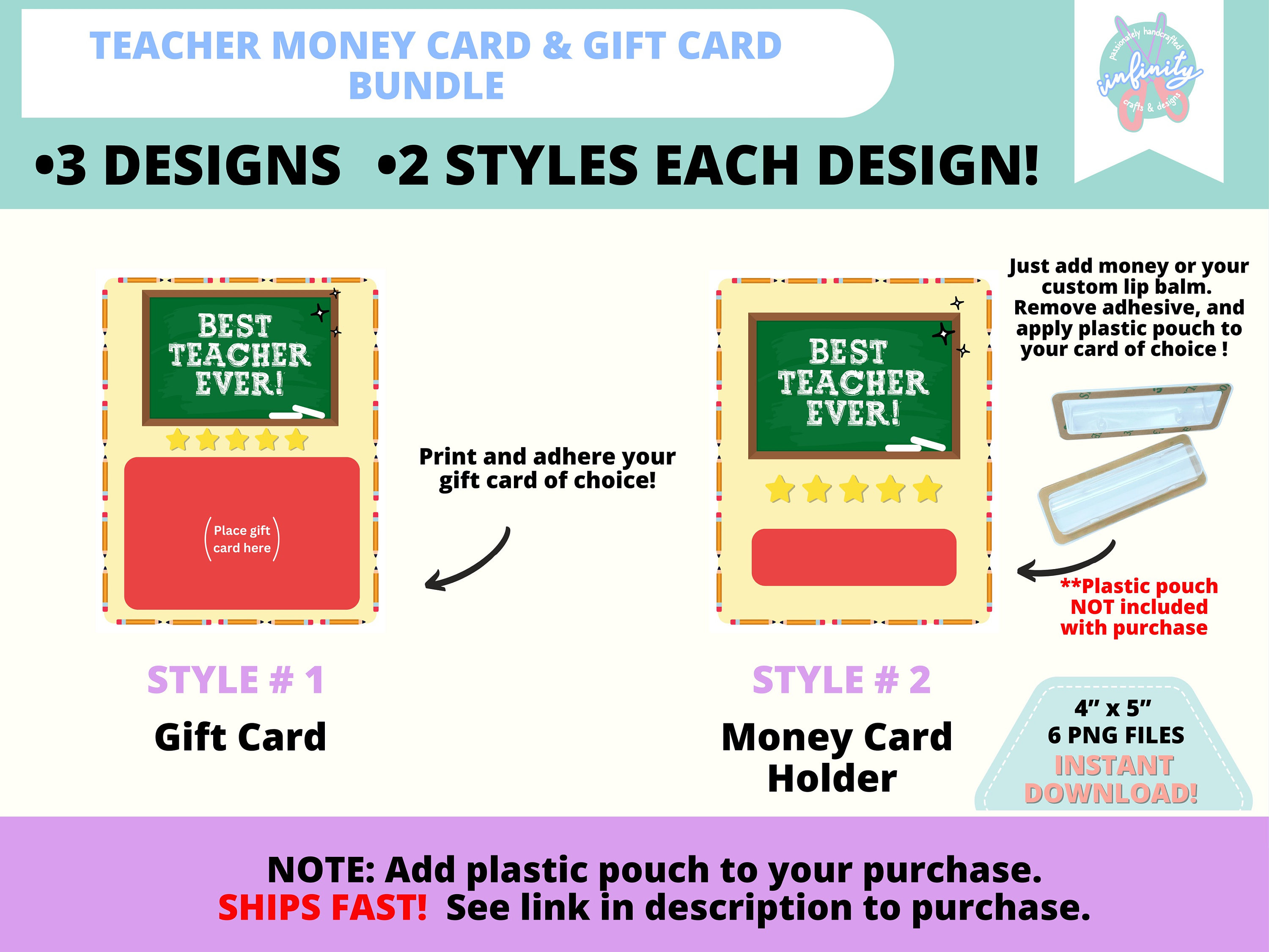 Teacher Appreciation Money Card Holder, Teacher Gift Card Holder, Money ...