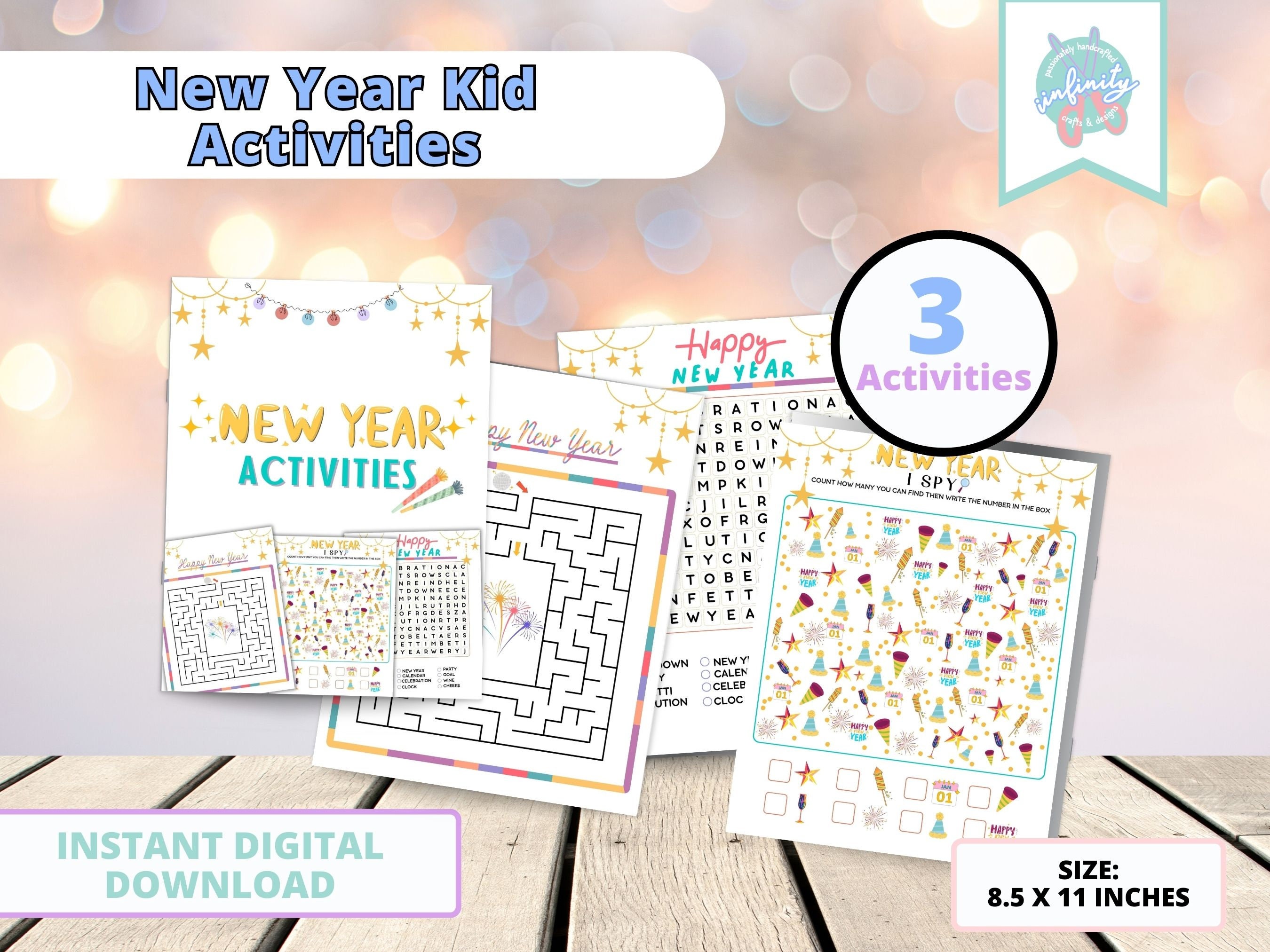 Actividades imprimibles para niños de Año Nuevo, Hojas de actividades ...