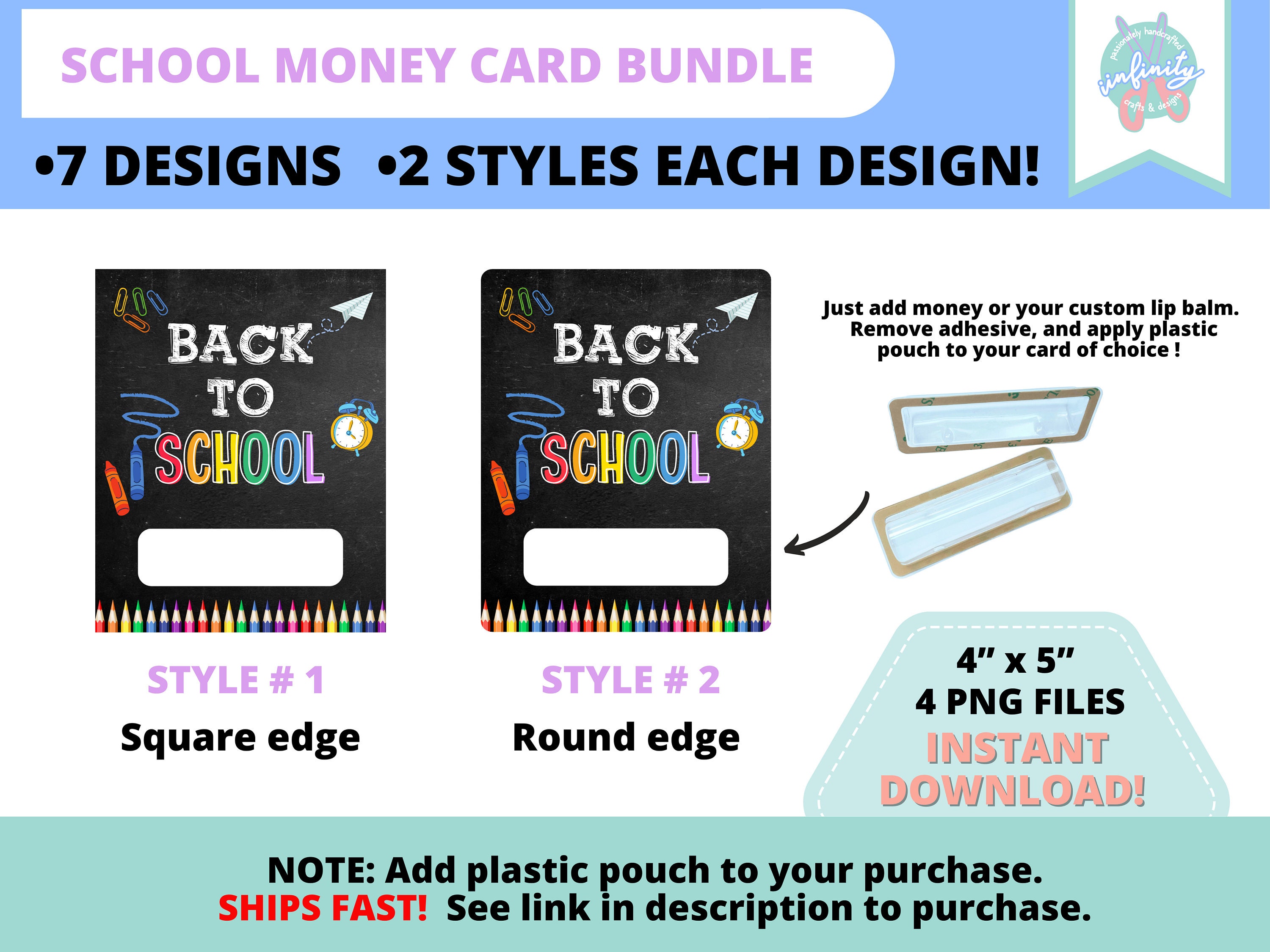Back to School Cash Card, Money Card, Money Card Holder, Money Card ...