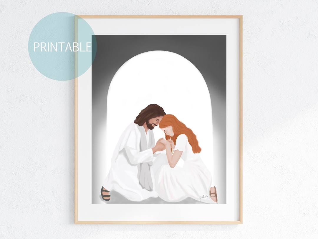 He is There LDS Art Printable Christ Portrait Religious Art Gift for Young Women Modern ...