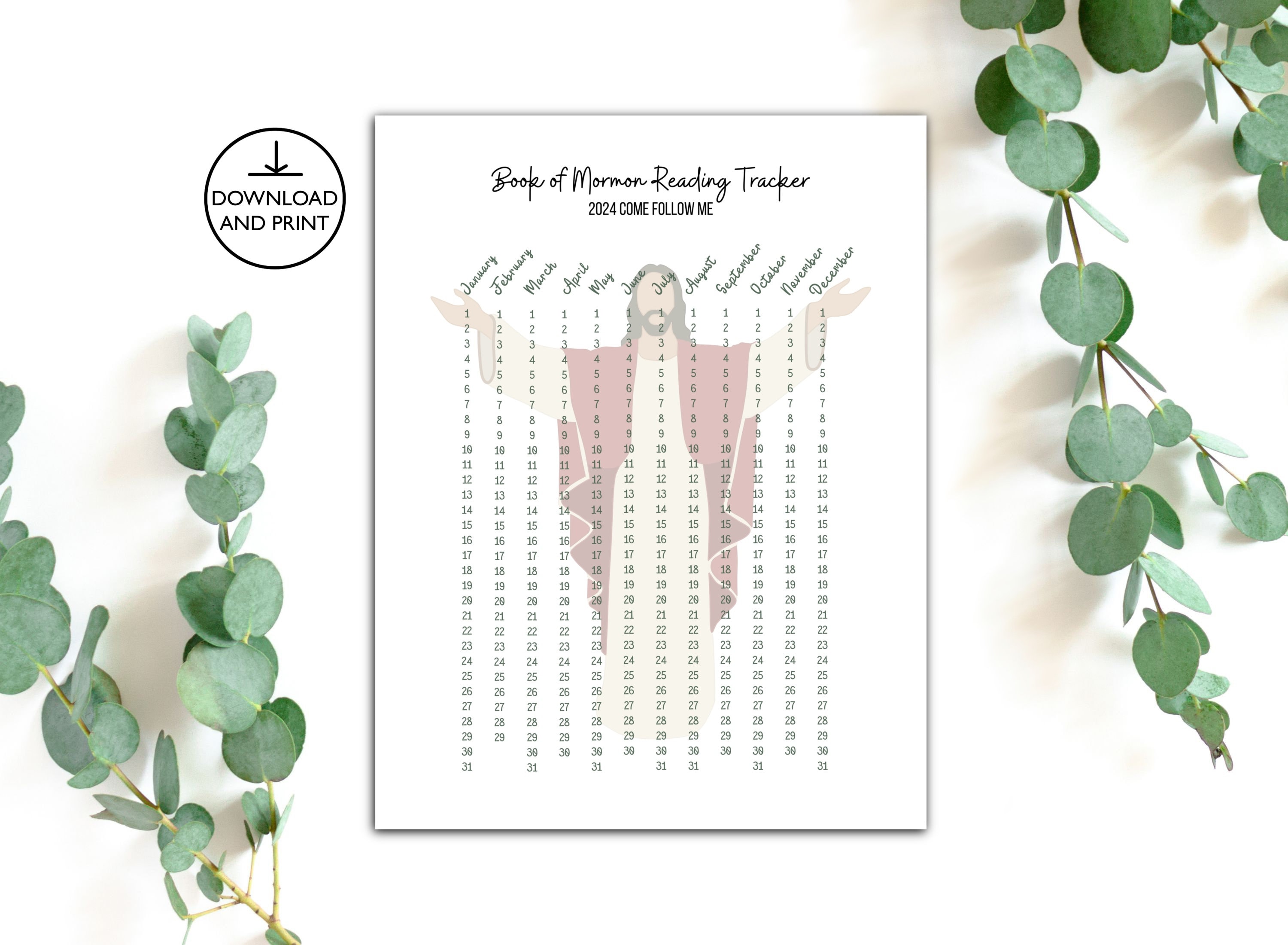 Book of Mormon Daily Reading Tracker Come Follow Me 2024 LDS Printable ...