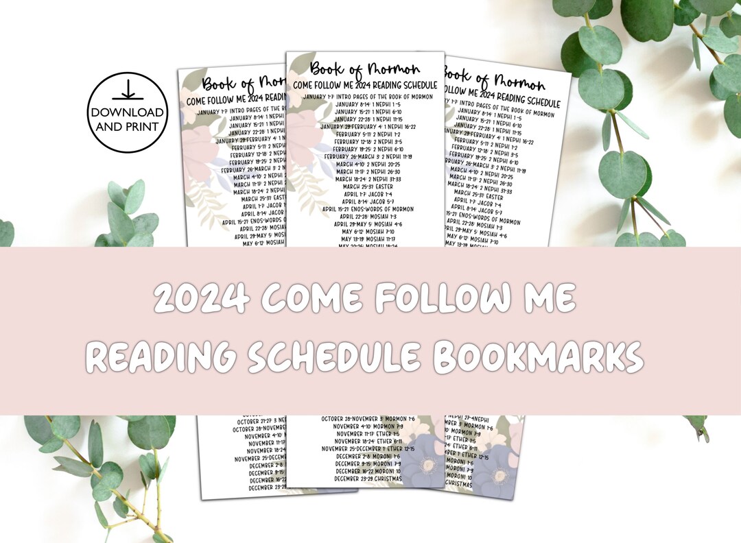 2024 Come Follow Me Bookmarks: Book of Mormon Reading Schedule (digital ...