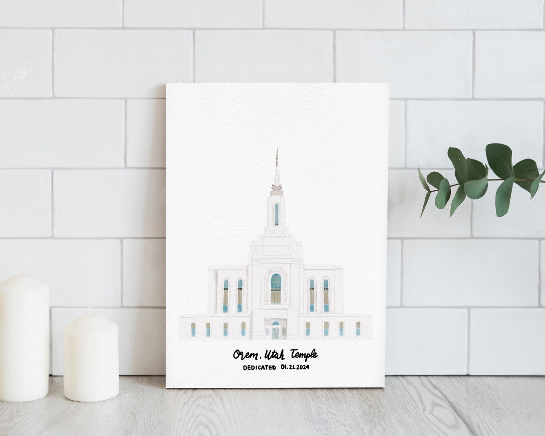 Orem Utah LDS Temple Painting | Watercolor Temple Picture | LDS Art - Etsy