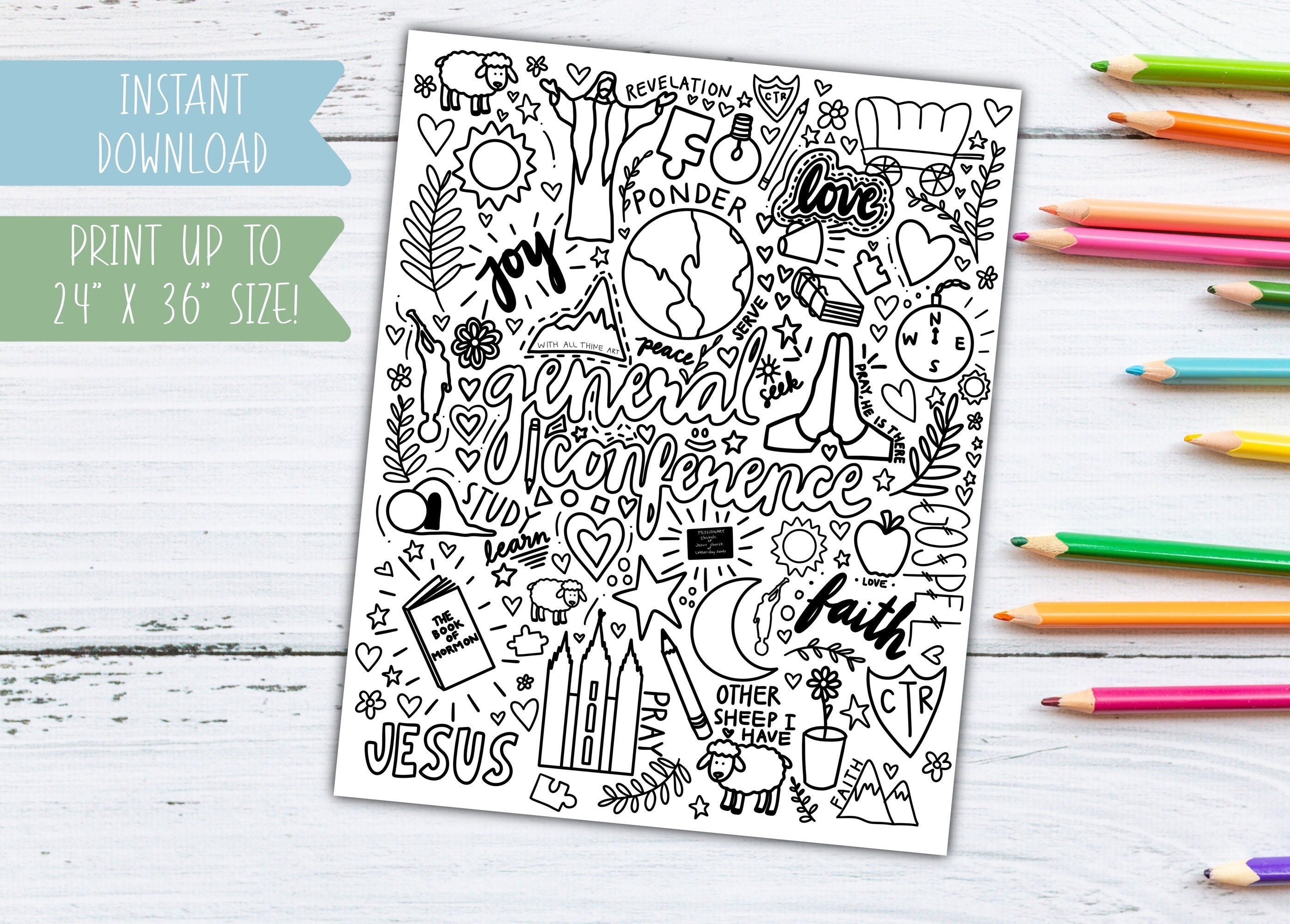General Conference Coloring Page Giant Coloring Page LDS General ...