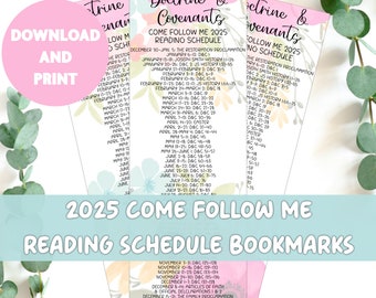 2025 Come Follow Me Bookmarks: D&C Reading Schedule (PDF) - Etsy