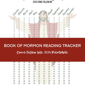 Book of Mormon Daily Reading Tracker | Come Follow Me 2024 | LDS ...