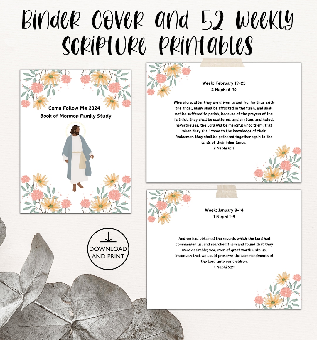 Come Follow Me 2024 Weekly Scripture Printable, LDS Book of Mormon ...