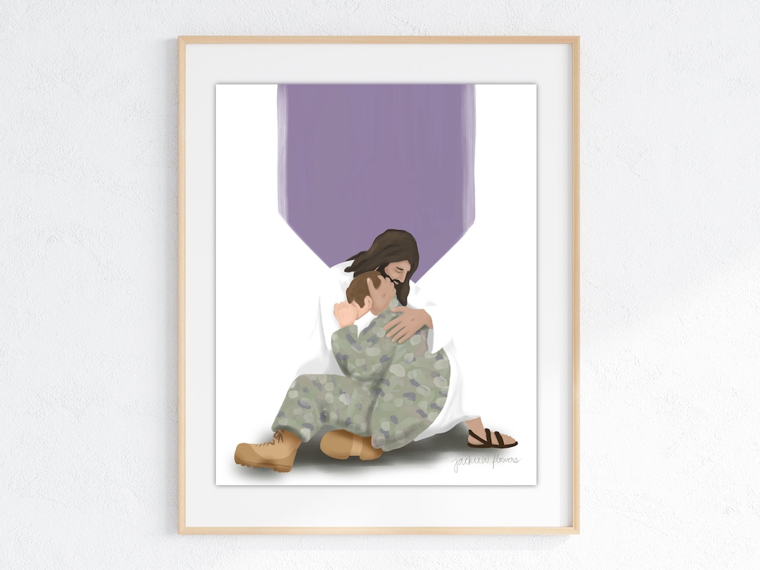 Jesus Comforting Soldier Art: Memorial Day, Military Gift (printable ...